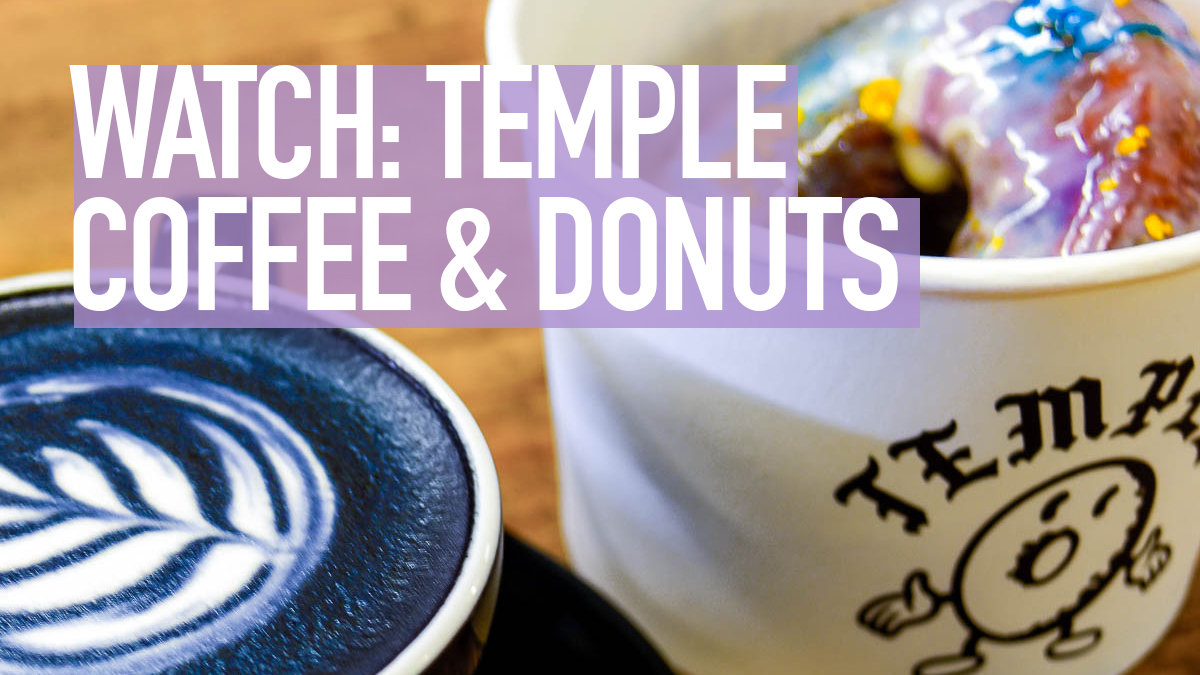 Watch: Galaxy-glazed donuts & black lattes at Temple Coffee & Donuts